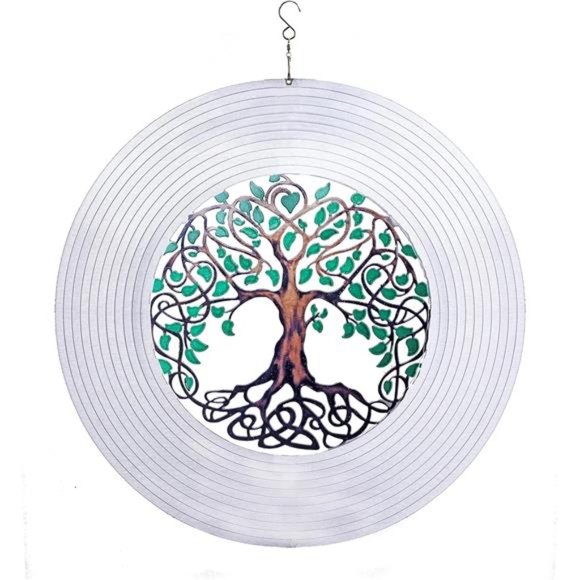 Accents | Tree Of Life Wind Spinners Metal Ornaments Outdoor Wind ...